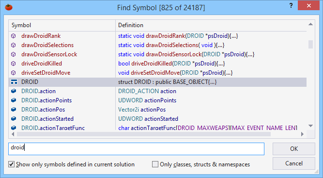 Find Symbol in Solution