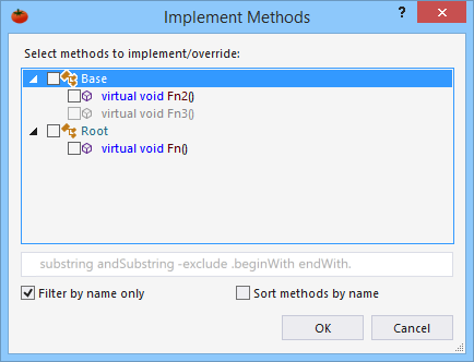 Implement Interface / Virtual Methods