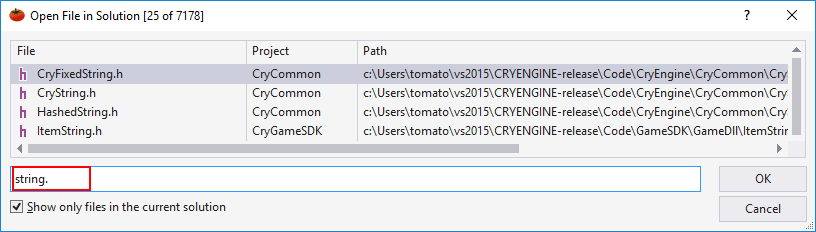 Open File in Solution