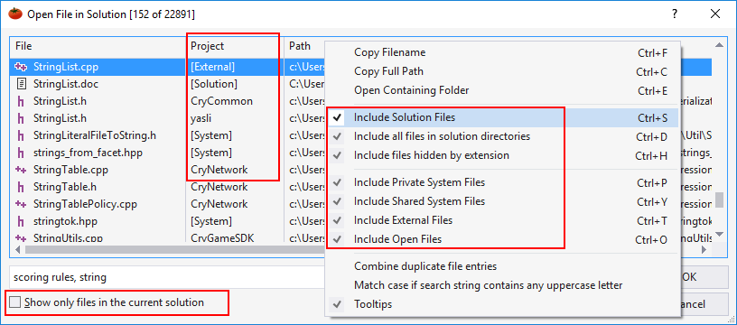 Open File in Solution