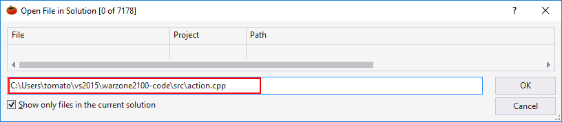 Open File in Solution