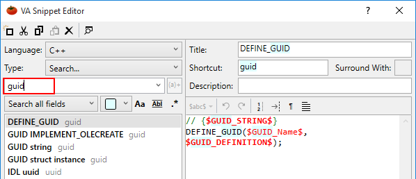 VA Snippet Editor for VS2010 and Newer