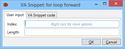 VA Snippet Input Placeholders