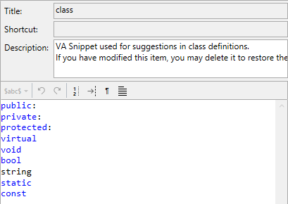 VA Snippets for Smart Suggestions