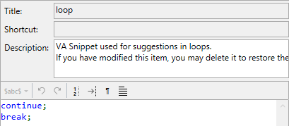 VA Snippets for Smart Suggestions