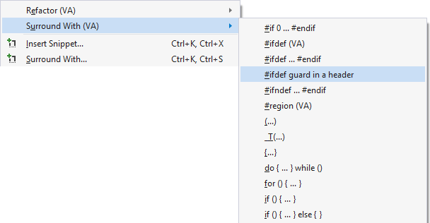 VA Snippets for Surround With