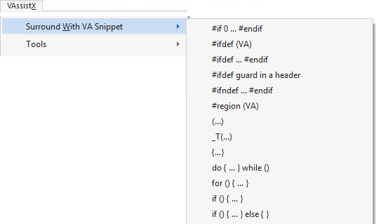 VA Snippets for Surround With