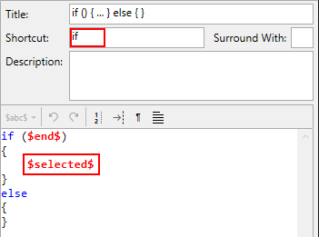 VA Snippets for Surround With