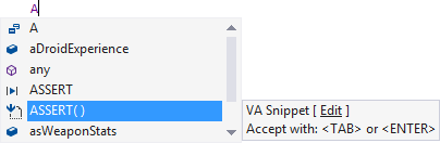 VA Snippets with Shortcuts