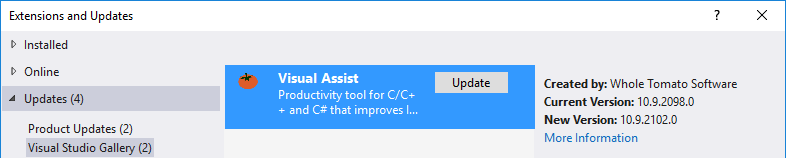 Prevent Visual Studio notification and automatic installation of updates